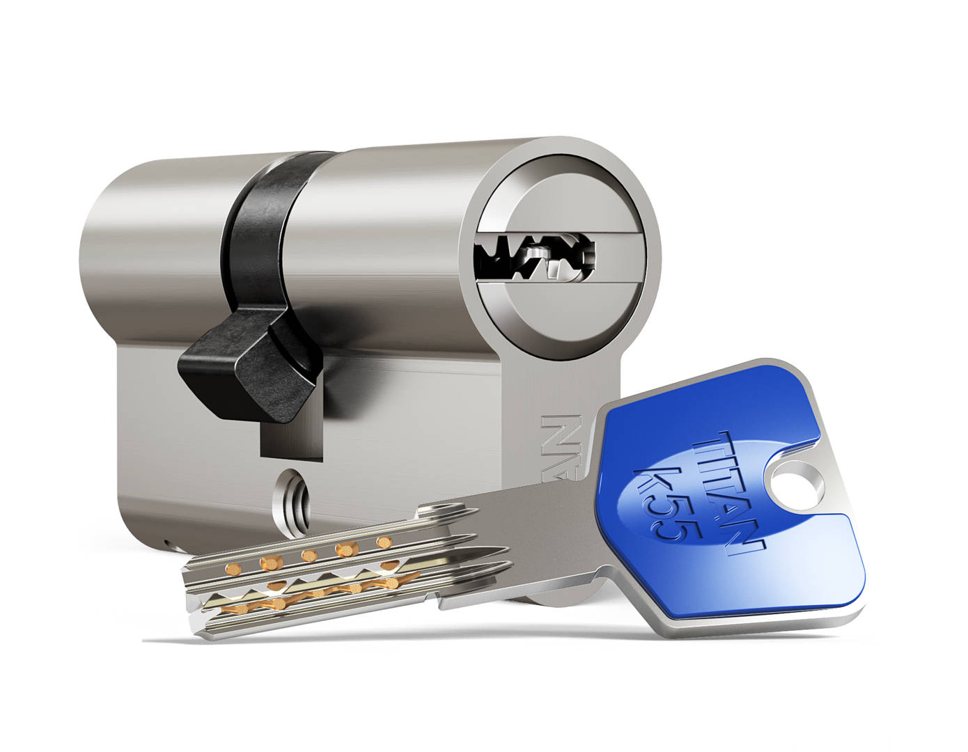 Titan K55 European Profile Double Cylinder - Reversible key - DOM Titan