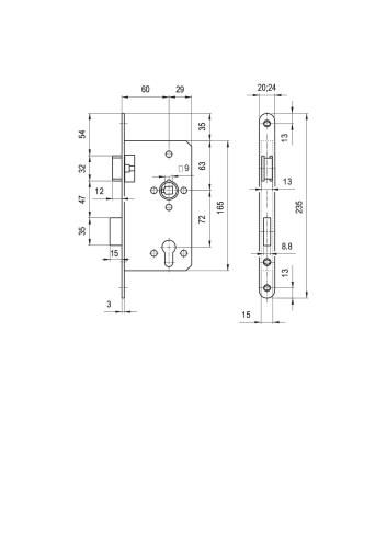 DOM D31 Contract Mortice Lockcase Range Sashlock - Lockcases - DOM-UK Ltd