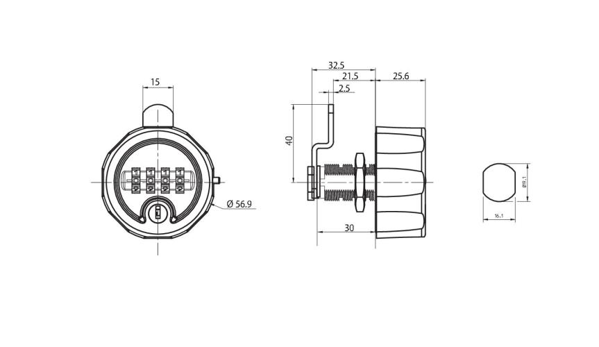 RONIS C4 Combination Cam Lock - Combination Locks - DOM-UK Ltd